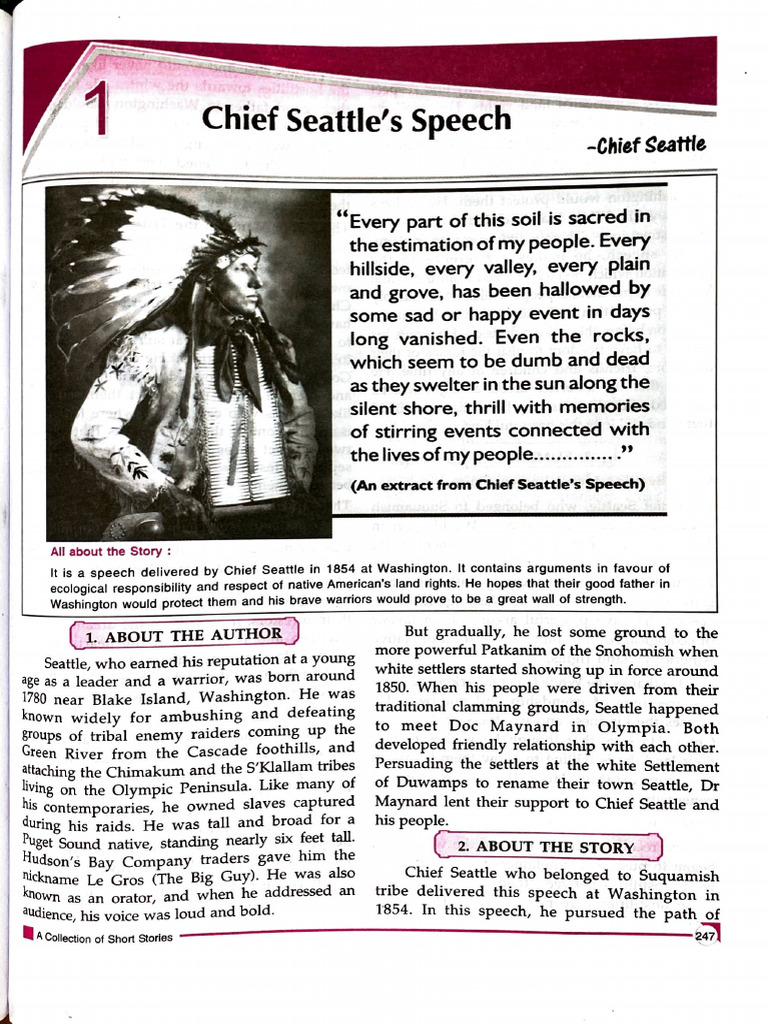 Chief Seattle's 1854 Speech on Land Rights | PDF