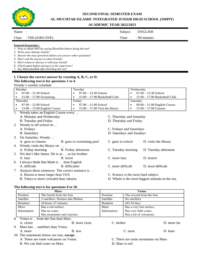 PTS 2 22-23 | PDF | Mars | Owl