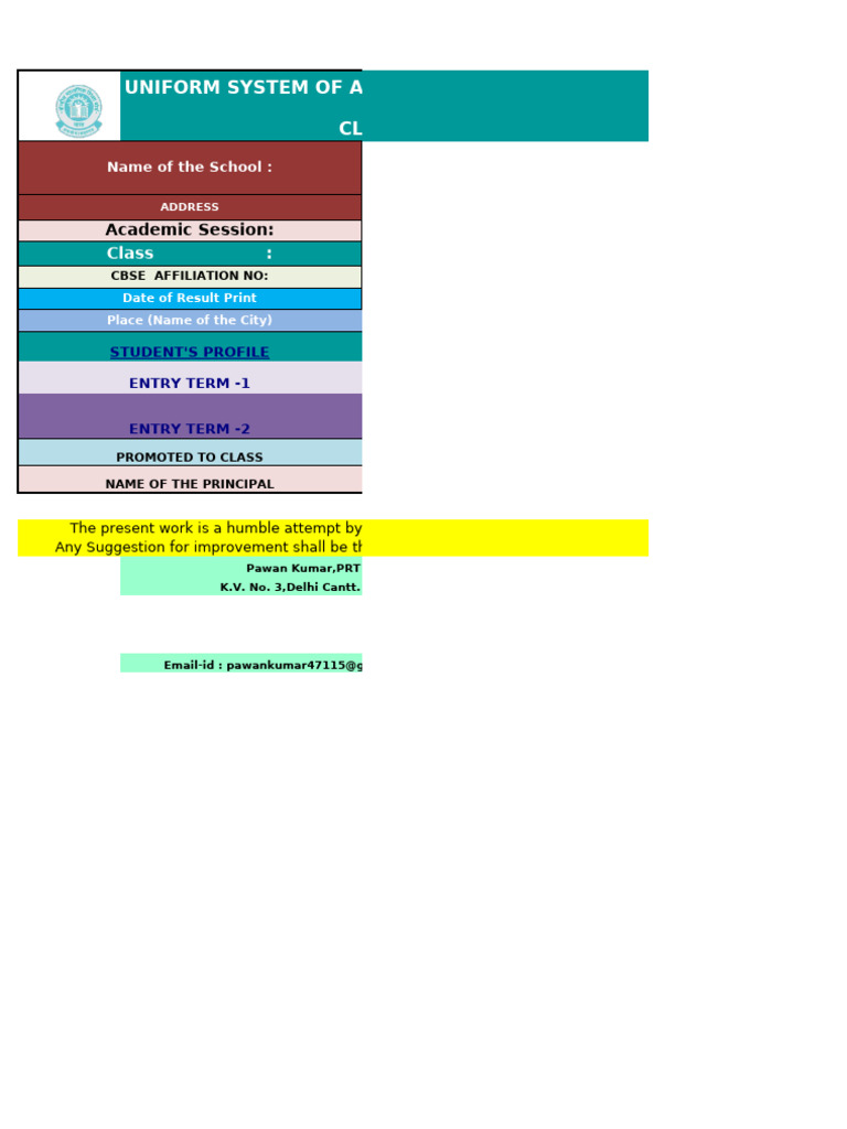 Class 9 CBSE Report Card Format | PDF | Educational Assessment And ...