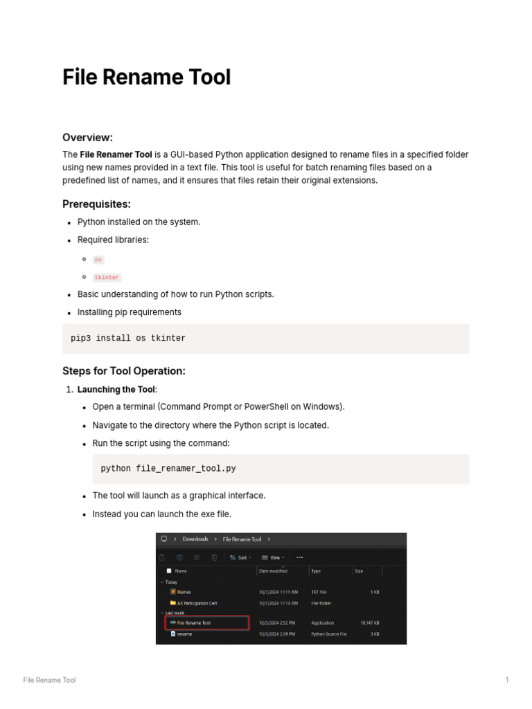 File_Rename_Tool_SOP | PDF | Computer File | Directory (Computing) File_Rename_Tool_SOP | PDF | Computer File | Directory (Computing)