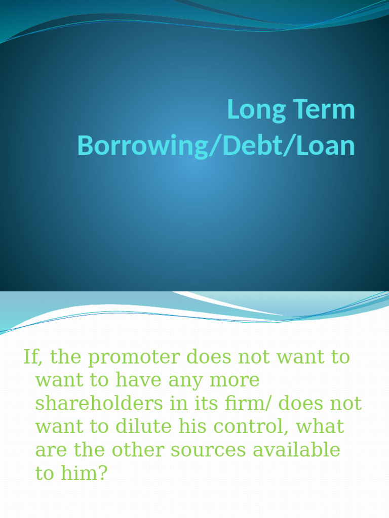Long-Term Borrowing Options Explained | PDF | Debt | Loans