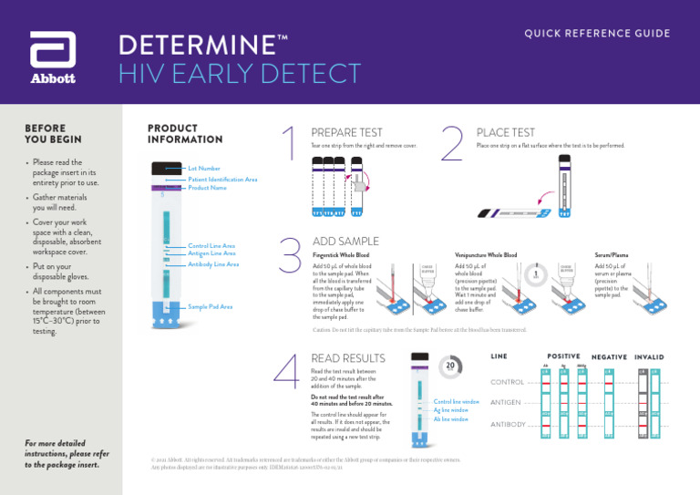 v2 Determine HIV Early Detect Quick Referen | PDF | Blood Plasma ...