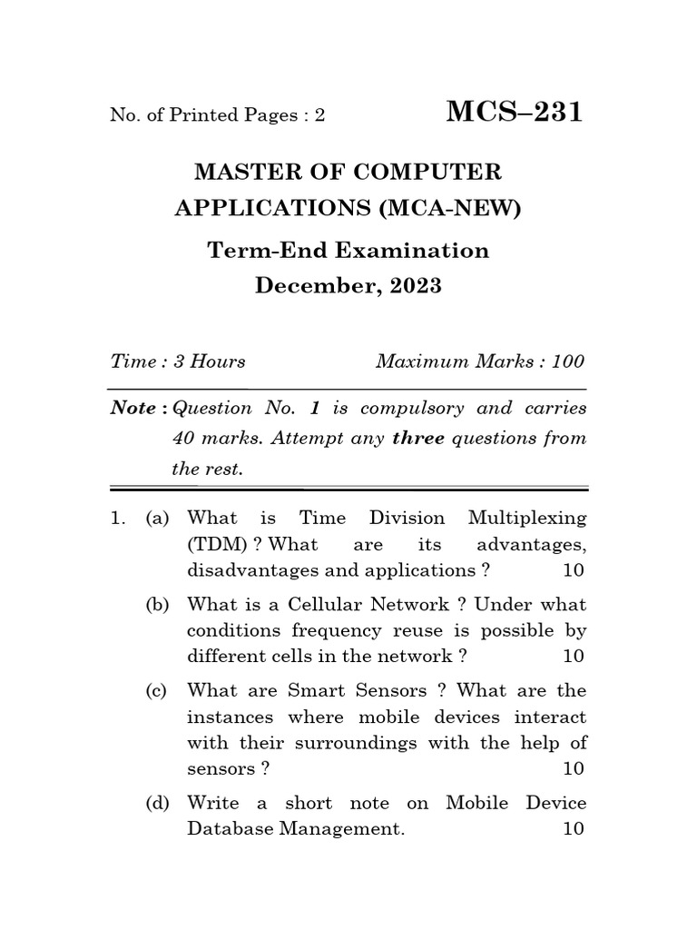 Mobile Computing Exam Guide | PDF