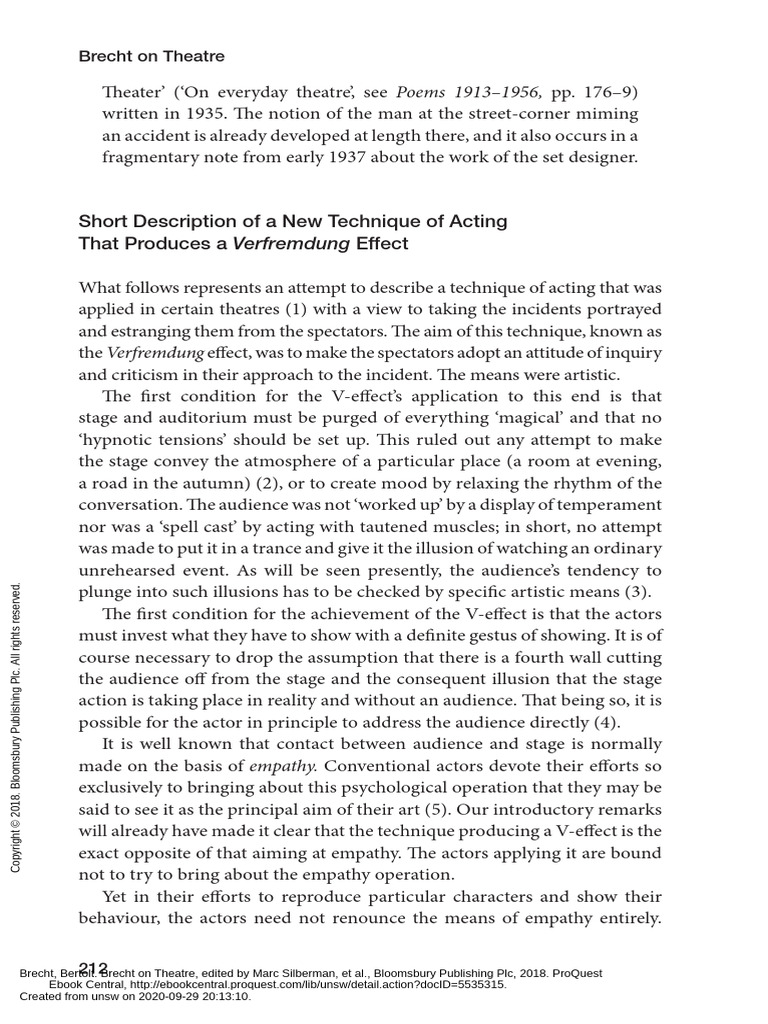 3 Brecht - Short Description | PDF | Theatre | Actor