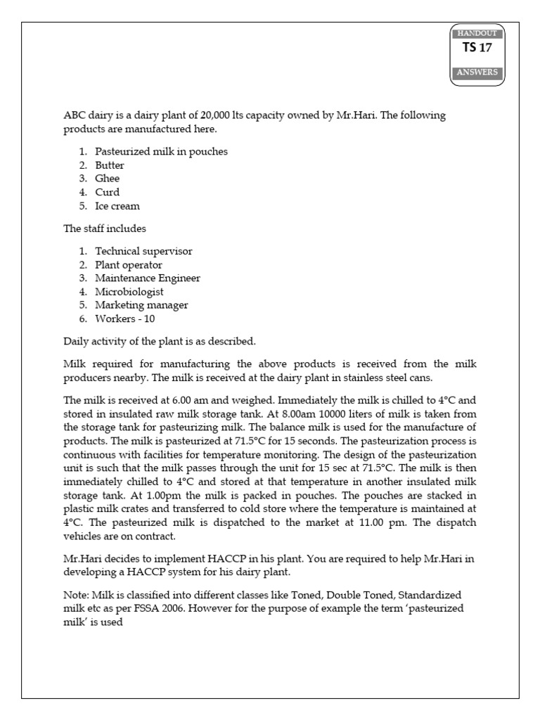 1. TS. 17 Q ABC Dairyplant | PDF 1. TS. 17 Q ABC Dairyplant | PDF