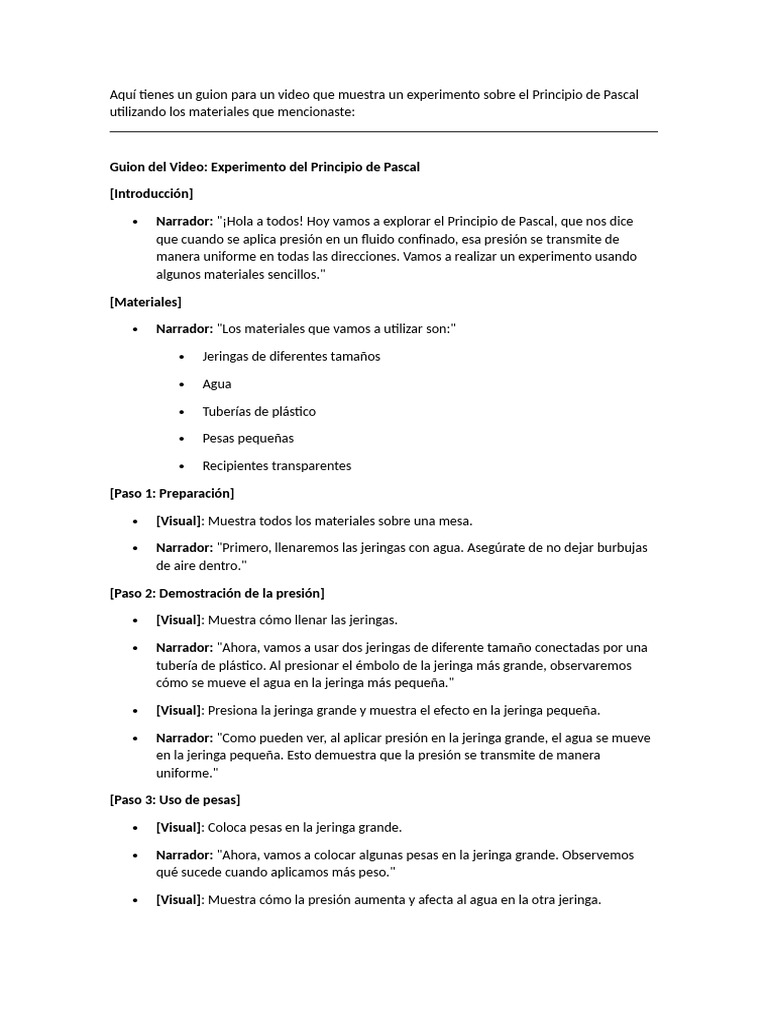 Experimentación de Los Principios de Pascal y Arquímedes | PDF | Mecánica de Medios Continuos