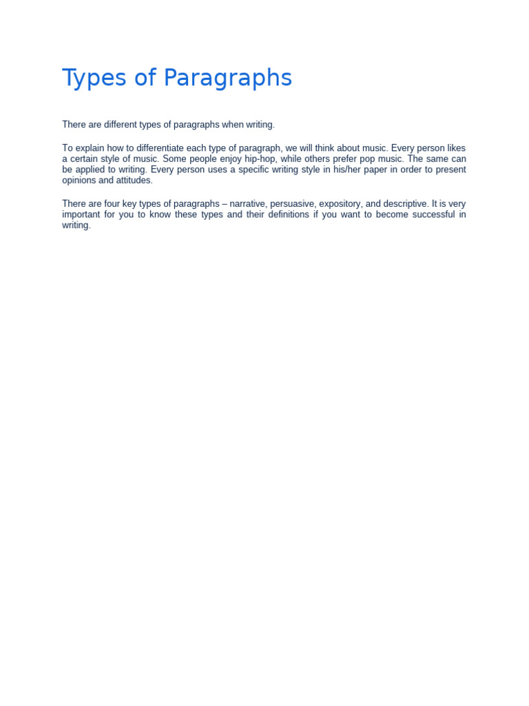 Types of Paragraphs | PDF | Foreign Language Studies
