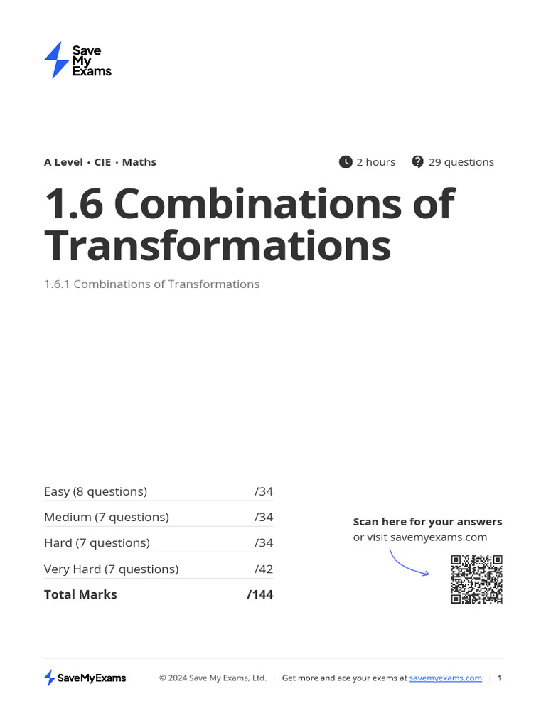 1 6 Combinations of Transformations alxwfUJHttv7J1RF | PDF | Asymptote | Function (Mathematics)