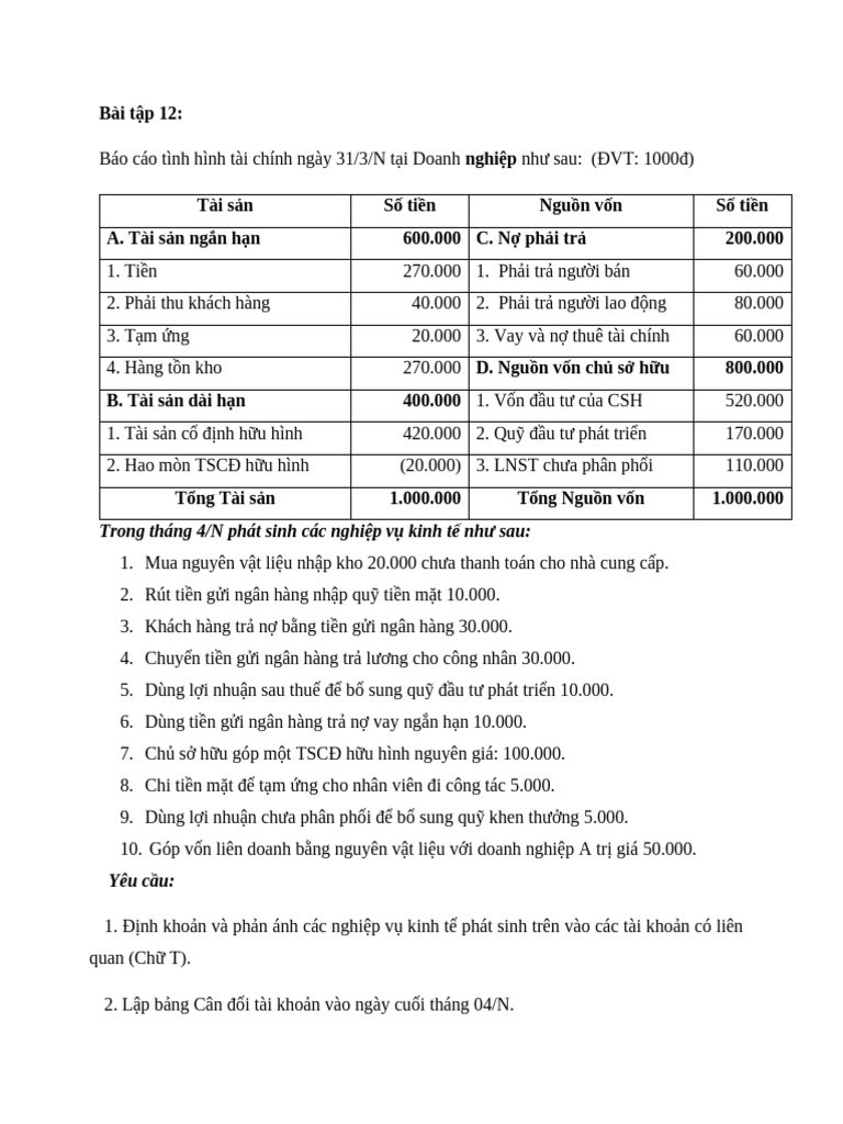 Bài tập 12- NLKT | PDF