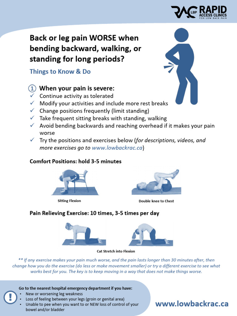 Rac-Lbp Handout Back Pain With Extension | PDF | Pelvis | Anatomical ...