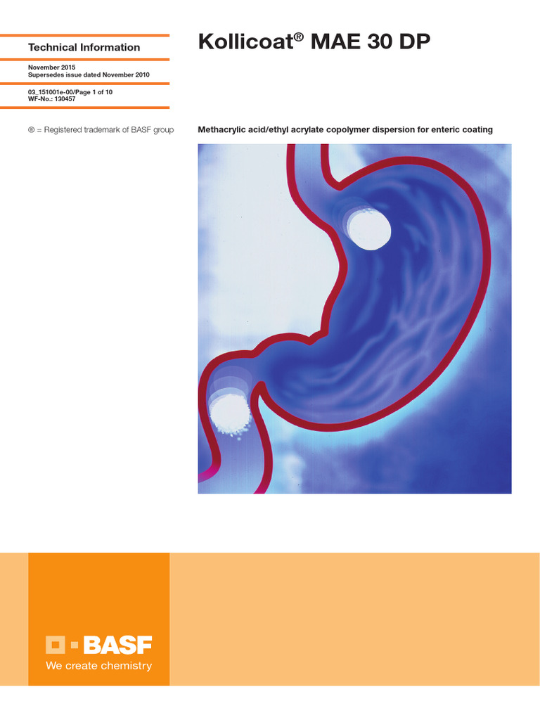 Kollicoat Mae 30 DP Technical Information | PDF | Tablet (Pharmacy ...