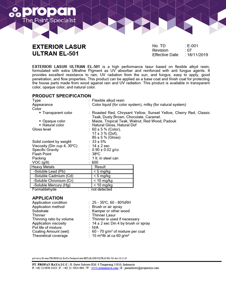 ULTRAN-EL-501 | PDF | Materials