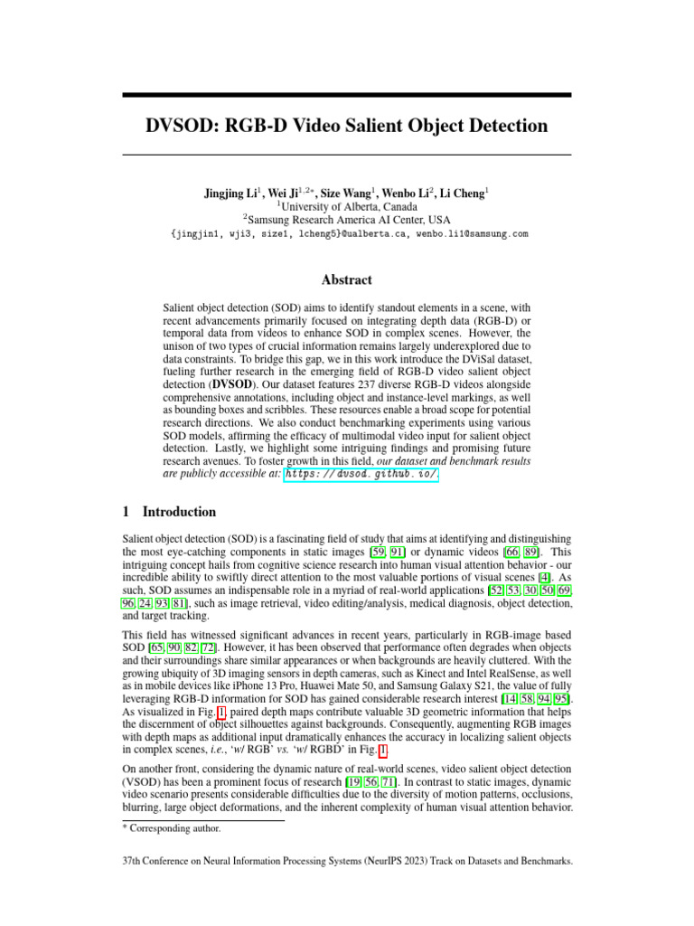 DVSOD - RGB-D Video Salient Object Detection | PDF | Annotation | Image Segmentation