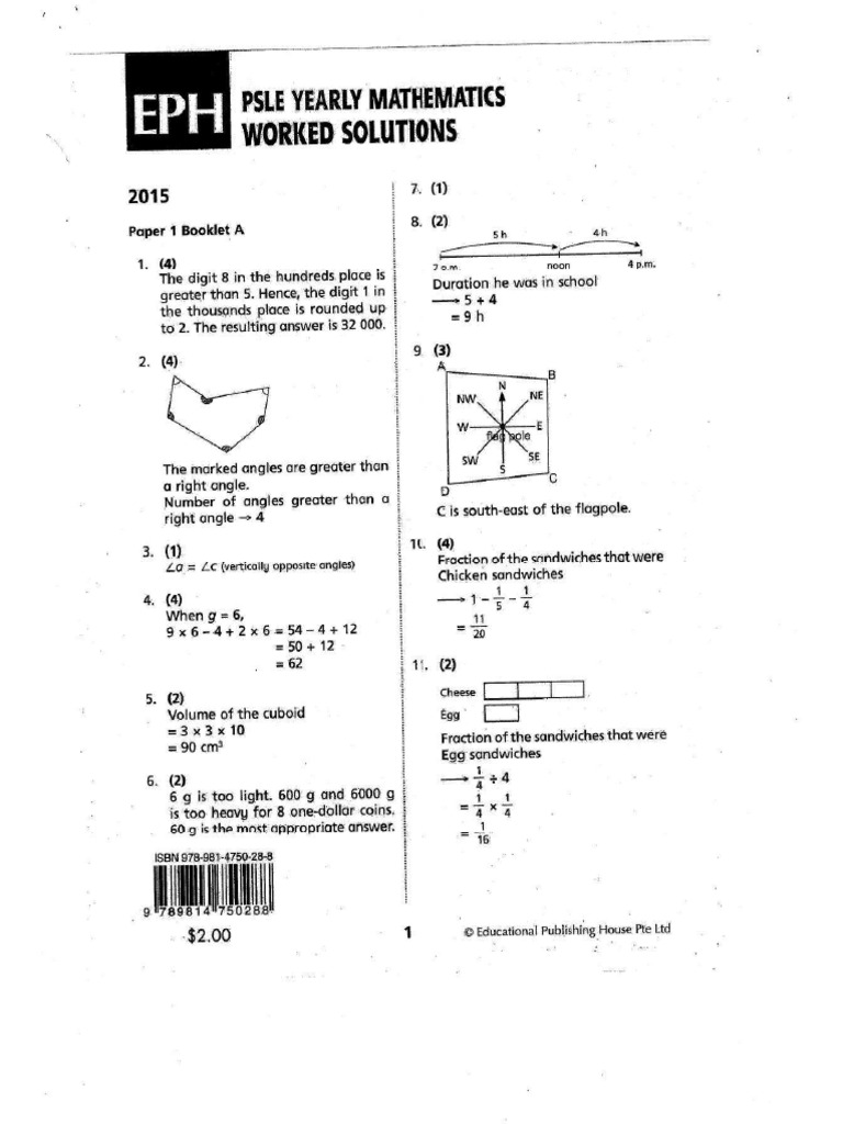PSLE 2015 Ans | PDF