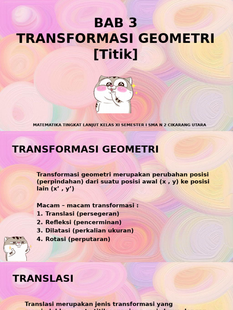 Transformasi Geometri (Titik) Ppt [Autosaved] | PDF