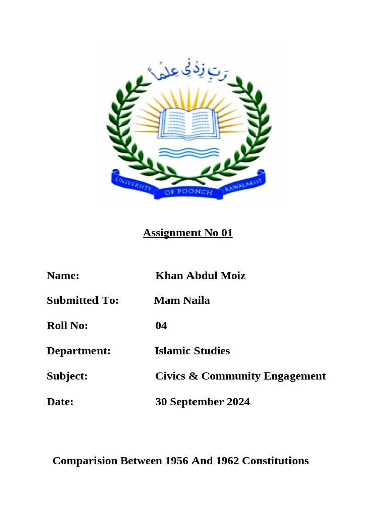 Civics Assignment No 01 | PDF | Government | Governance Civics Assignment No 01 | PDF | Government | Governance