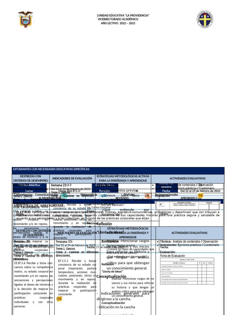 3ro BGU Plan de Clase Semana 23 | PDF | Evaluación | Aprendizaje