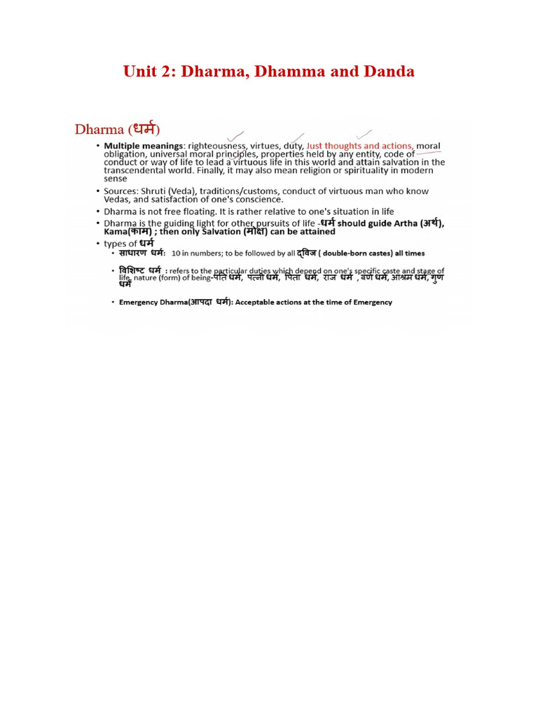 Unit 2-Dharma, Dhamma and Danda | PDF