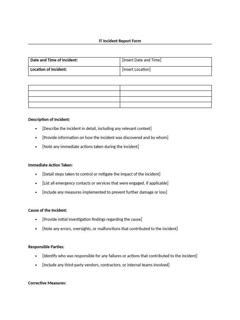 IT Incident Report Form | PDF
