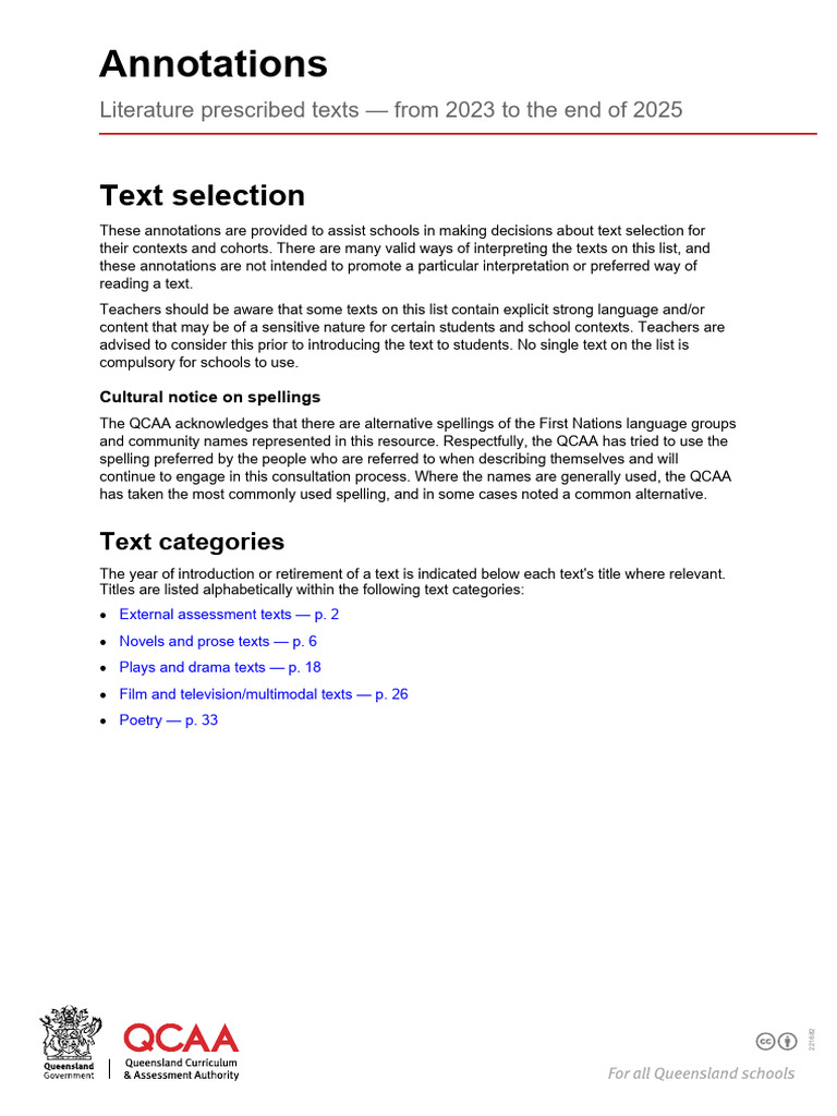 QCAA Text Selection Guide 2023-2025 | PDF | Heart Of Darkness ...
