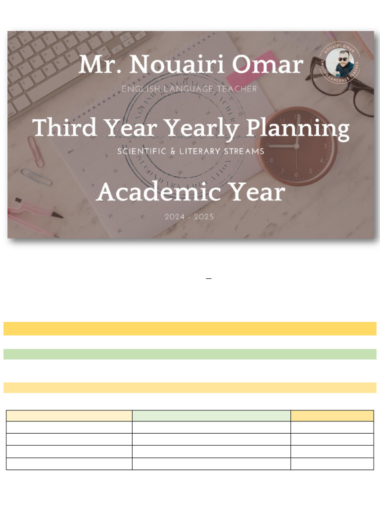Mr. Nouairi Om - Third Year - All Streams - Yearly Planning 2024 - 2025 ...