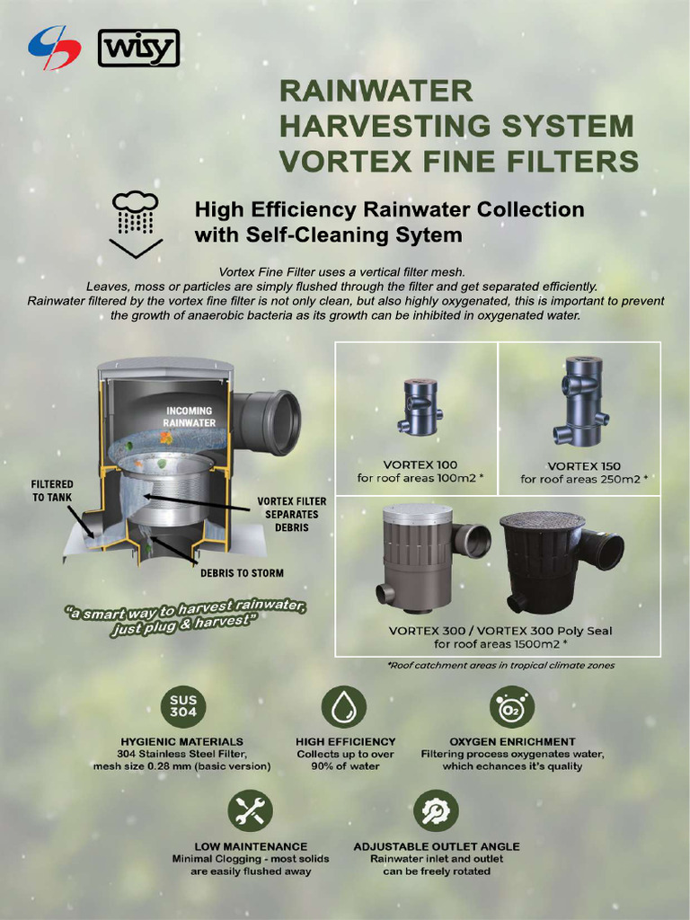 Vortex fine filters - rainwater harvesting system | PDF