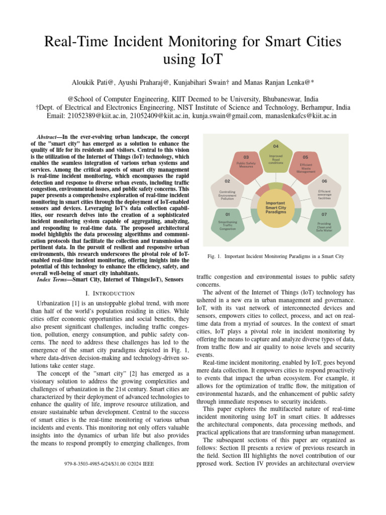 Real-Time Incident Monitoring for Smart Cities using IoT | PDF ...