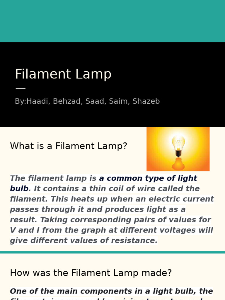 Filament Lamp | PDF