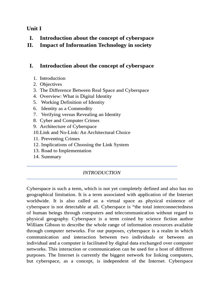 UNIT I NOTES | PDF | Phishing | Cyberspace