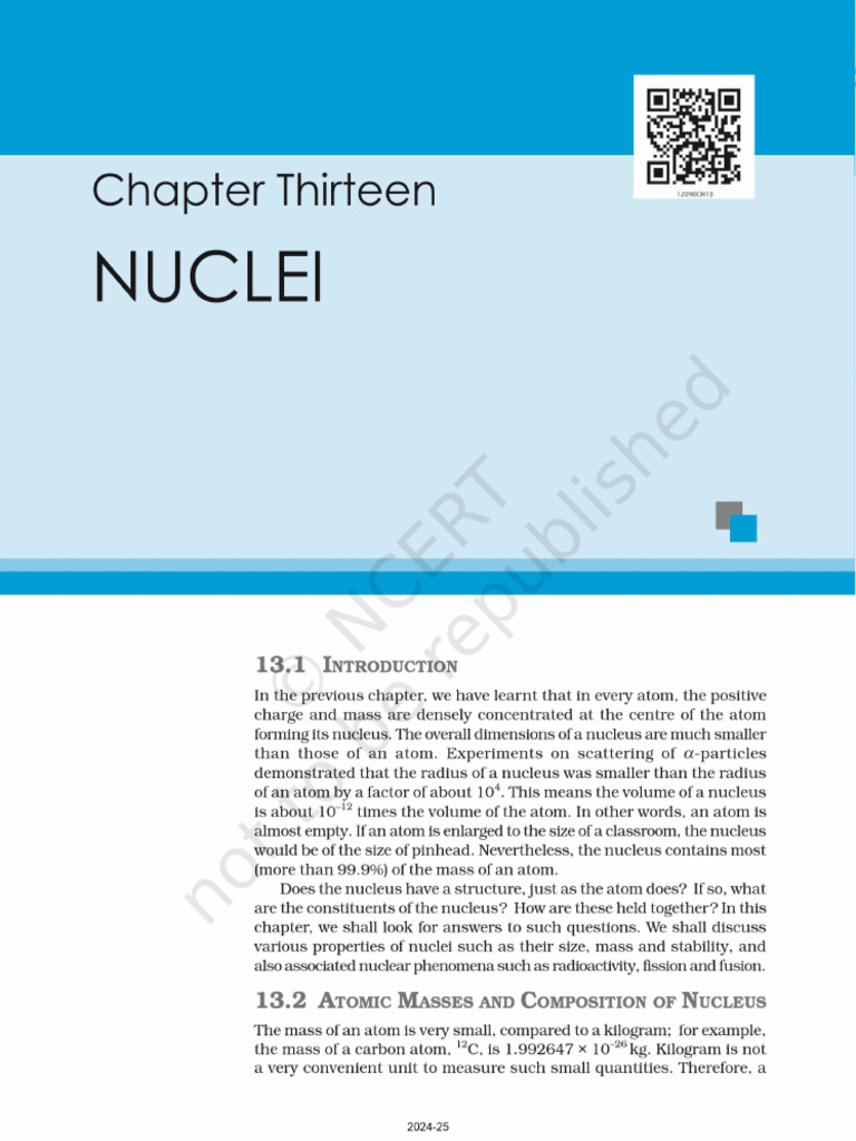 Nuclei Part 2 SAP CBSE 12 Notes 13-10-24 | PDF