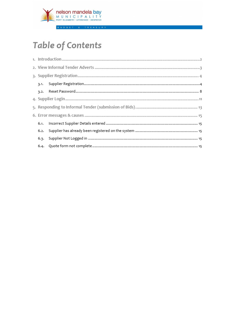 Informal Tender User Manual v1 2 | PDF | Password | Login