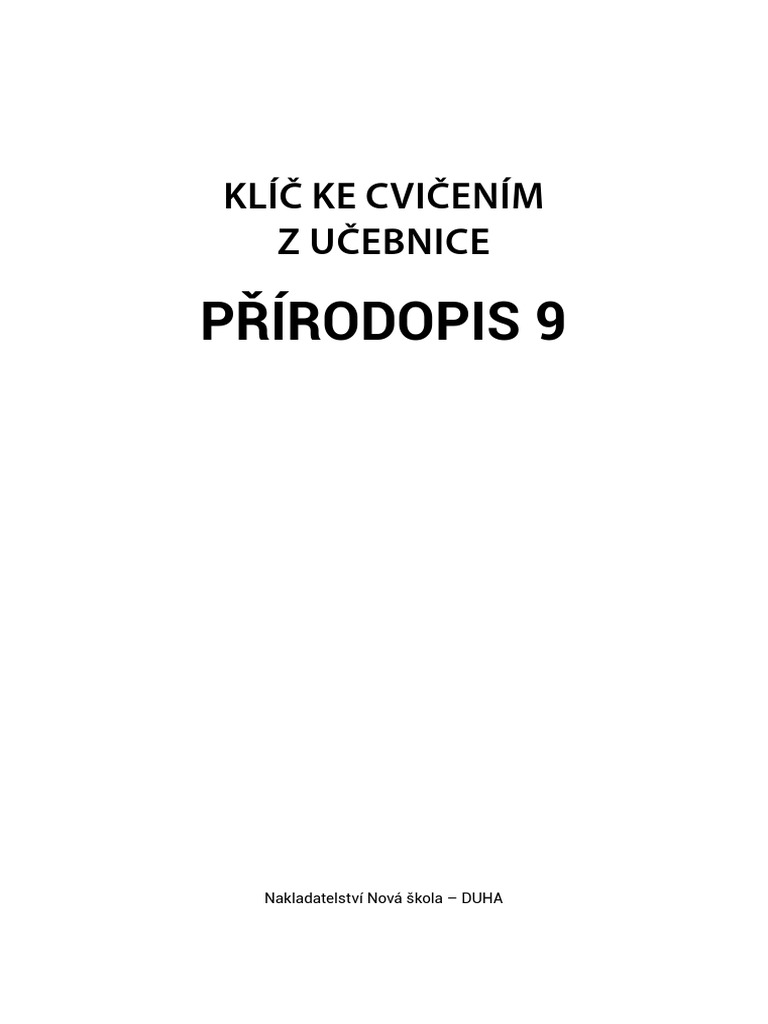 Klic Ke Cvicenim Z Ucebnice Prirodopis 9 | PDF