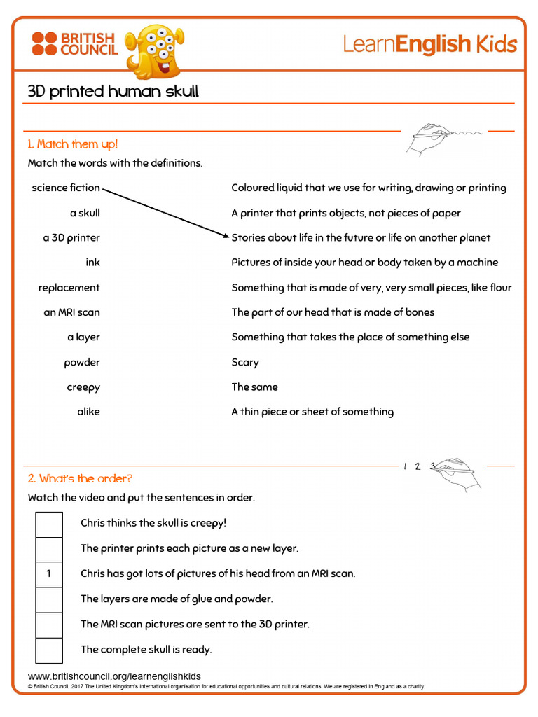 Video Zone 3d Printed Human Skull Worksheet | PDF | 3 D Printing | Printing