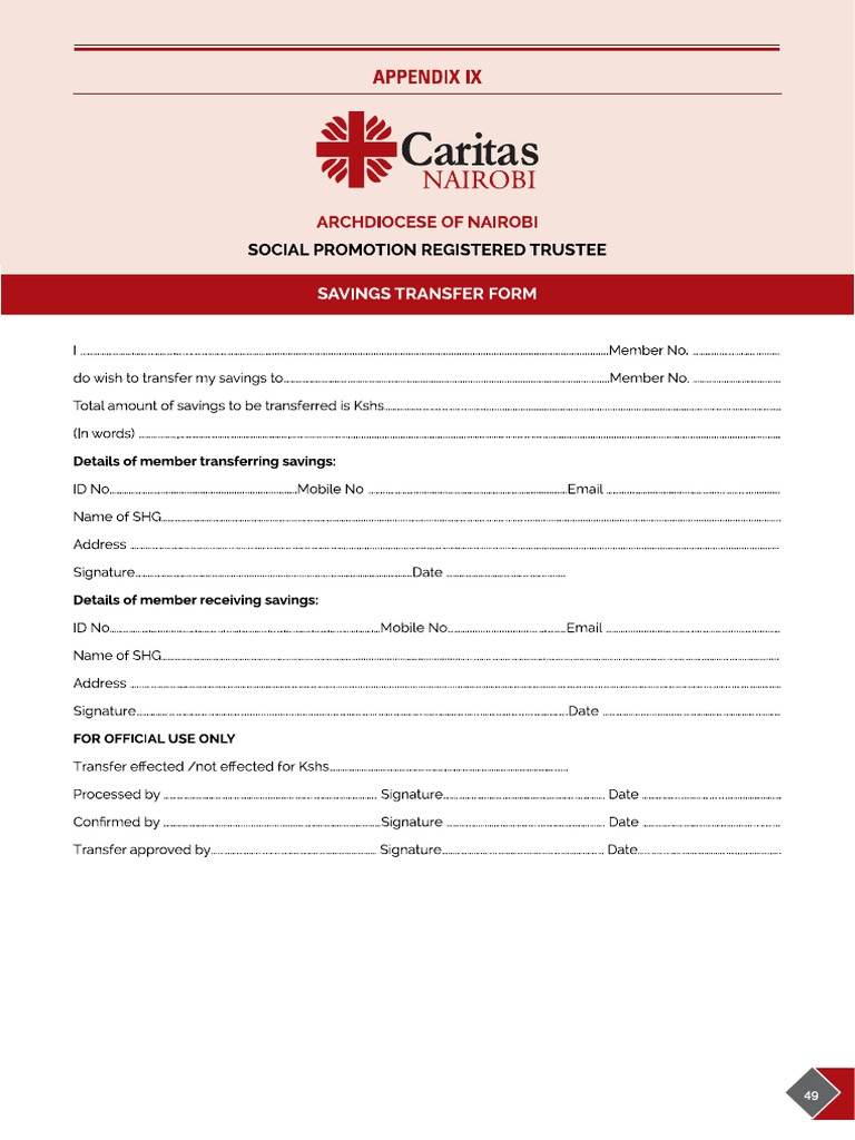 Savings Transfer Form | PDF