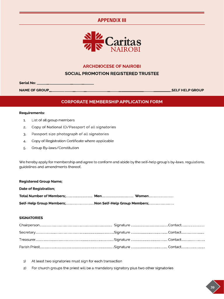 Corporate Membership Application Form | PDF