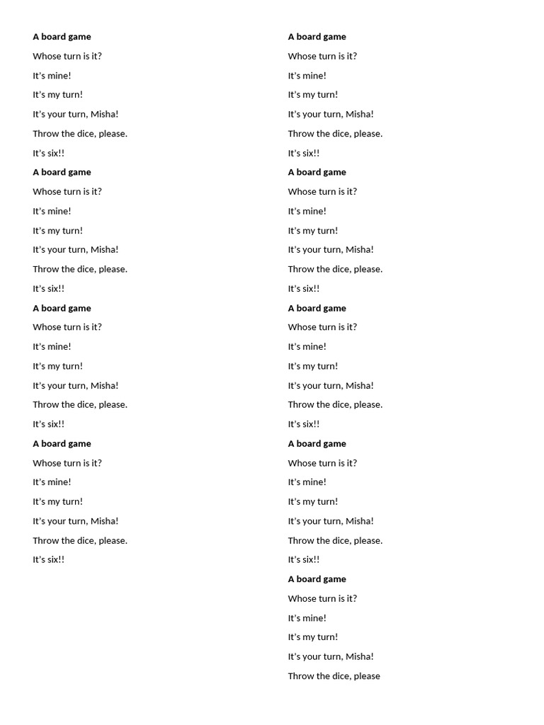 Board Game Turn Sequence Guide | PDF | Sports & Recreation