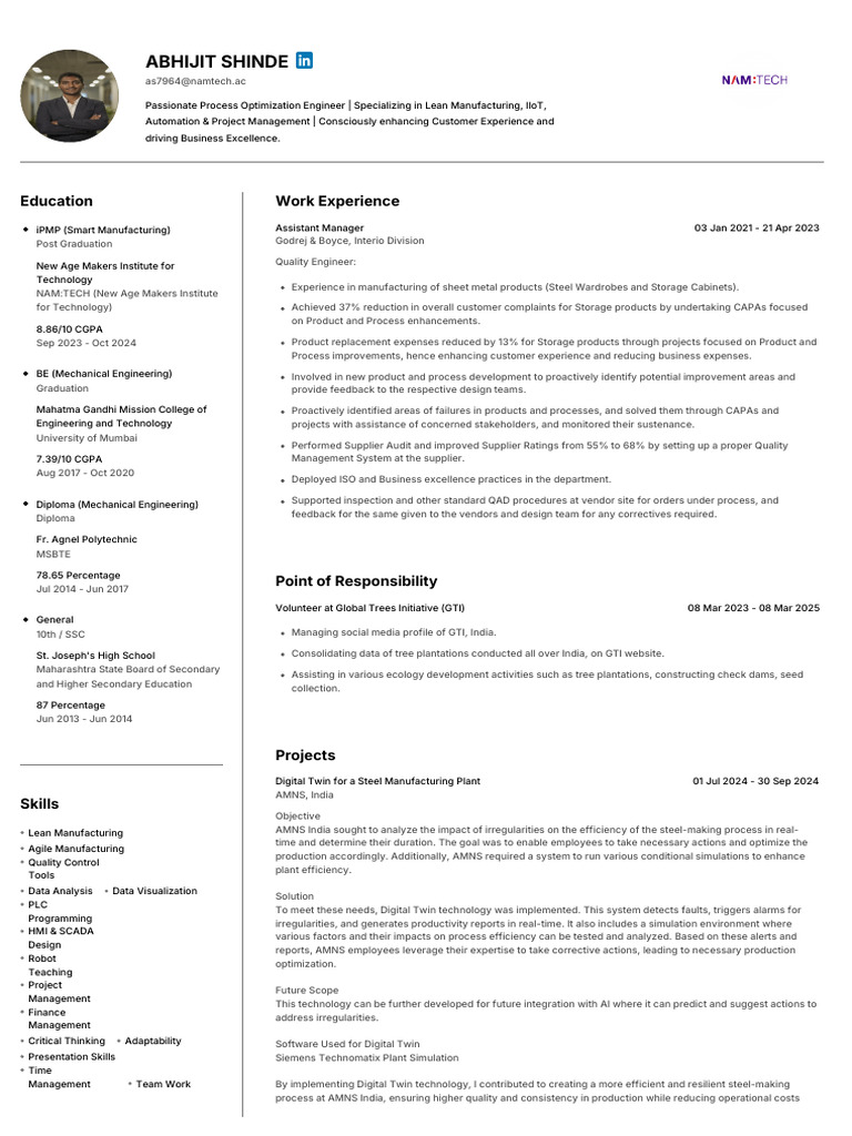 Process Optimization Job Profile NAMTECH | PDF | Simulation
