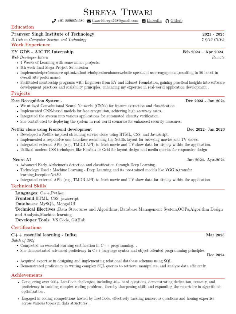 Shreya New | PDF | Databases | Deep Learning