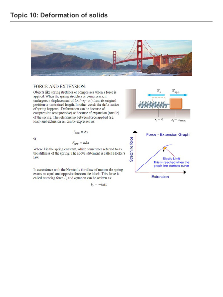 Topic 10 Deformation of Solids | PDF