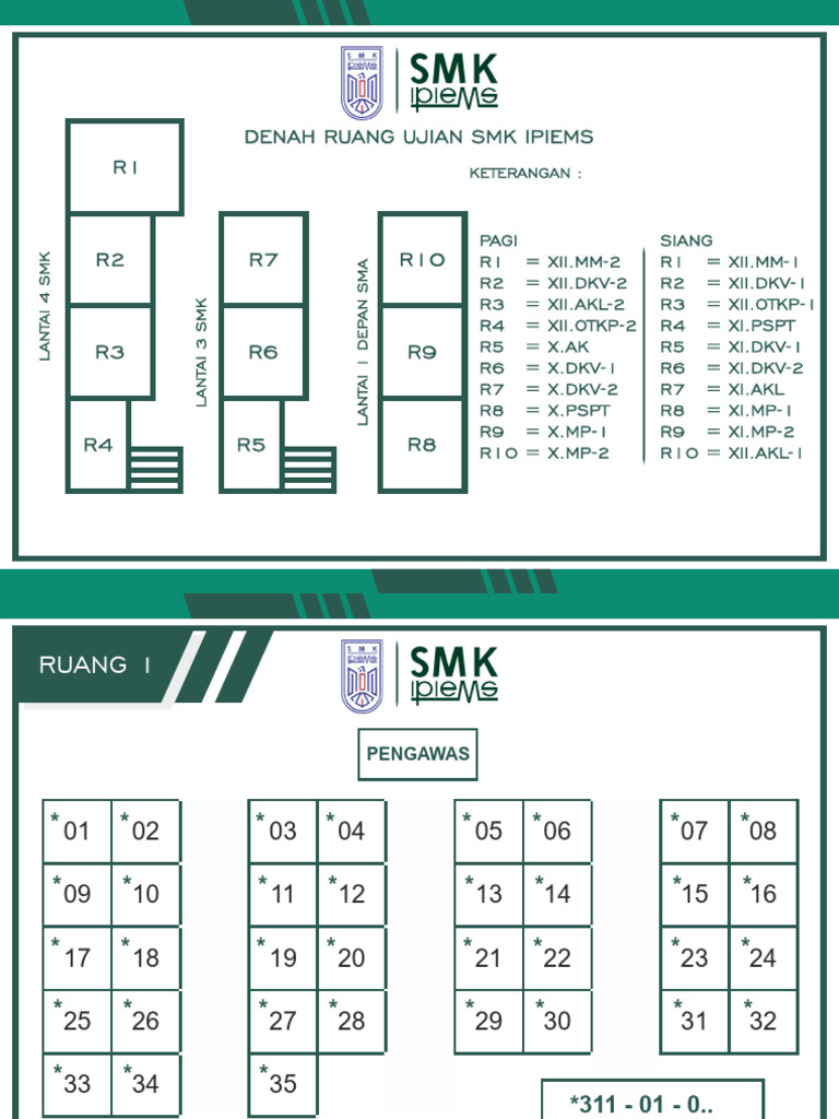 Denah Ruang Ujian - Siang | PDF