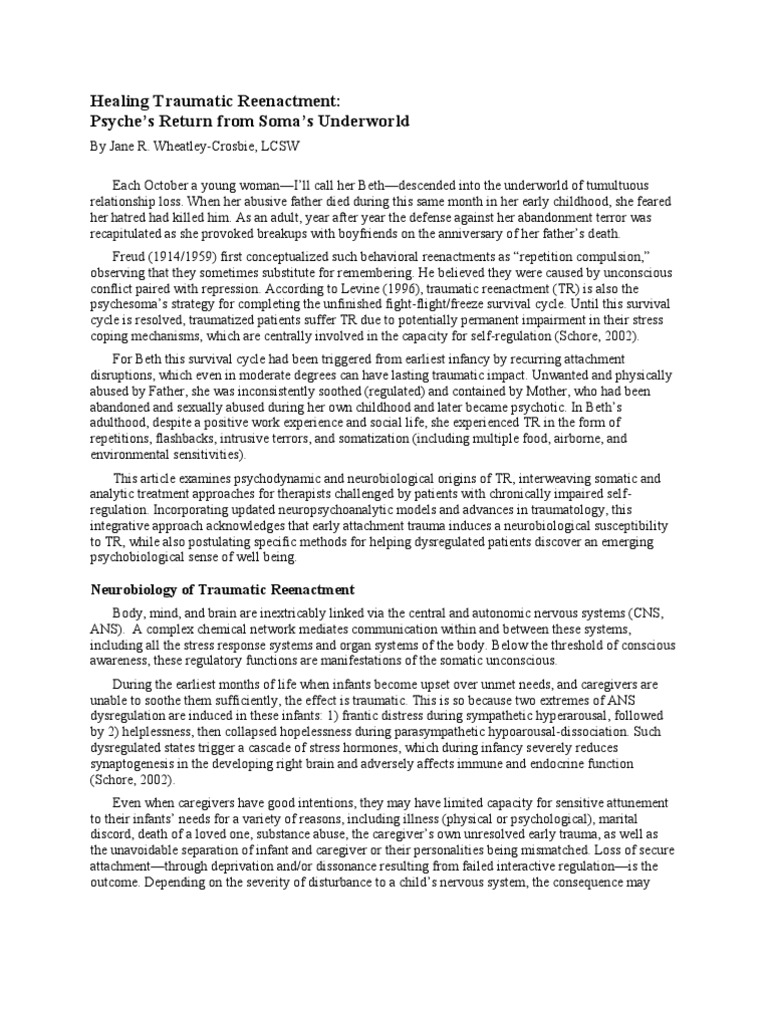 Healing Traumatic Reenactment | PDF | Psychological Trauma ...