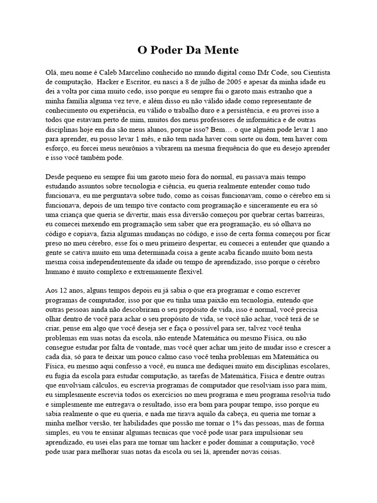 o_poder_da_mente | PDF | Servidor (informática) | Memória