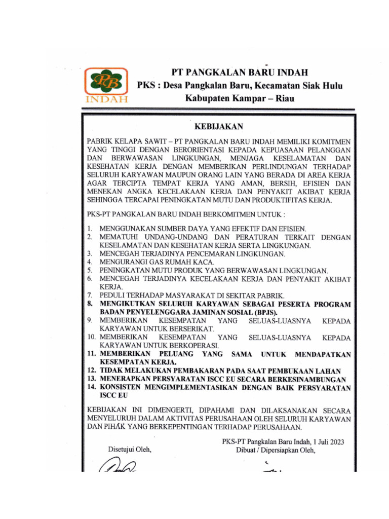 Kebijakan ISCC | PDF