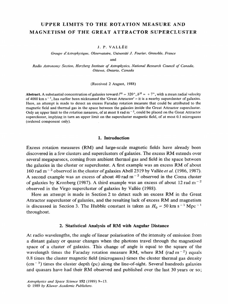 Upper Limits To The Rotation Measure and Magnetism of The Great ...
