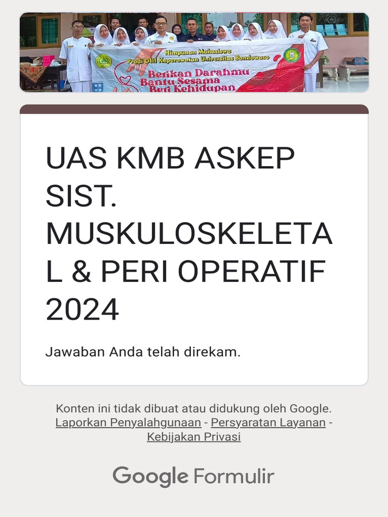 Uas KMB Askep Sist. Muskuloskeletal & Peri Operatif 2024 | PDF | Bisnis