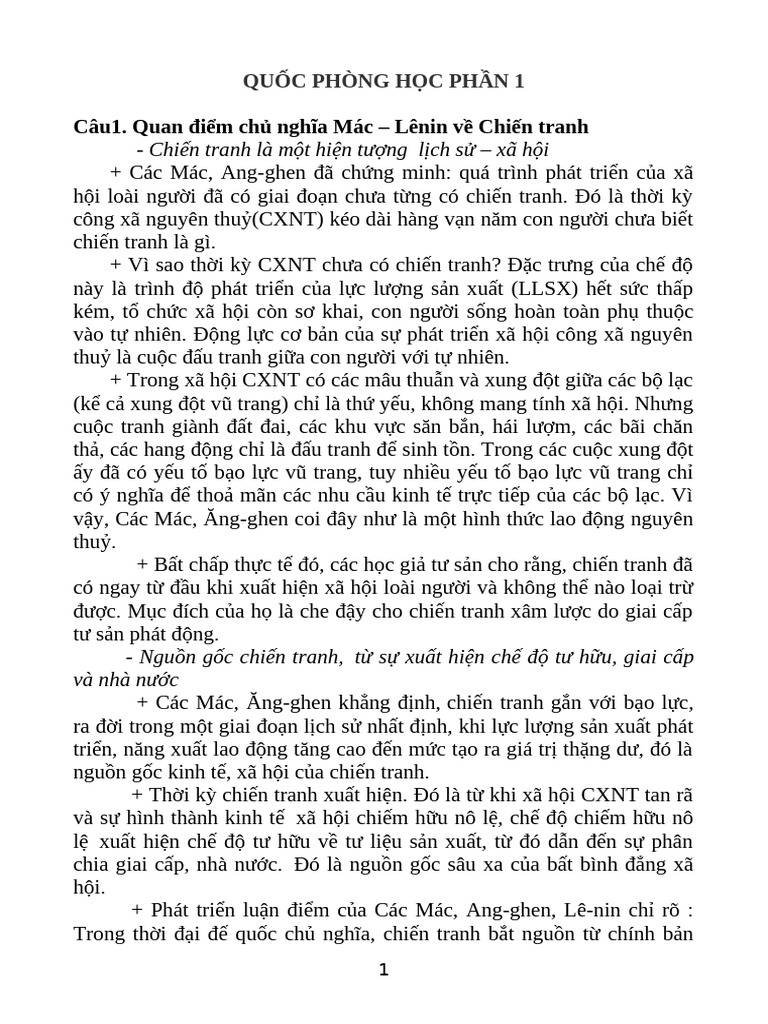 [123doc] de Cuong Quoc Phong Hoc Phan 1 | PDF