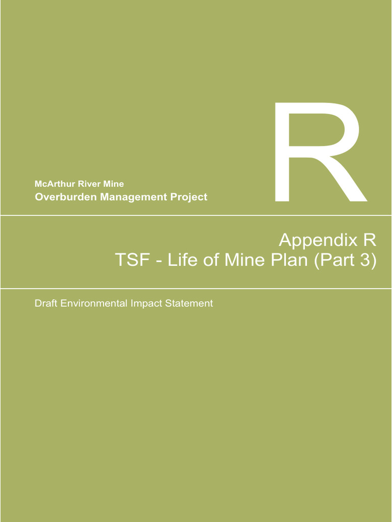 MRM Overburden Draft Eis AppendixR TSF Life Mine Plan Pt3 | PDF | Horticulture | Geotechnical ...