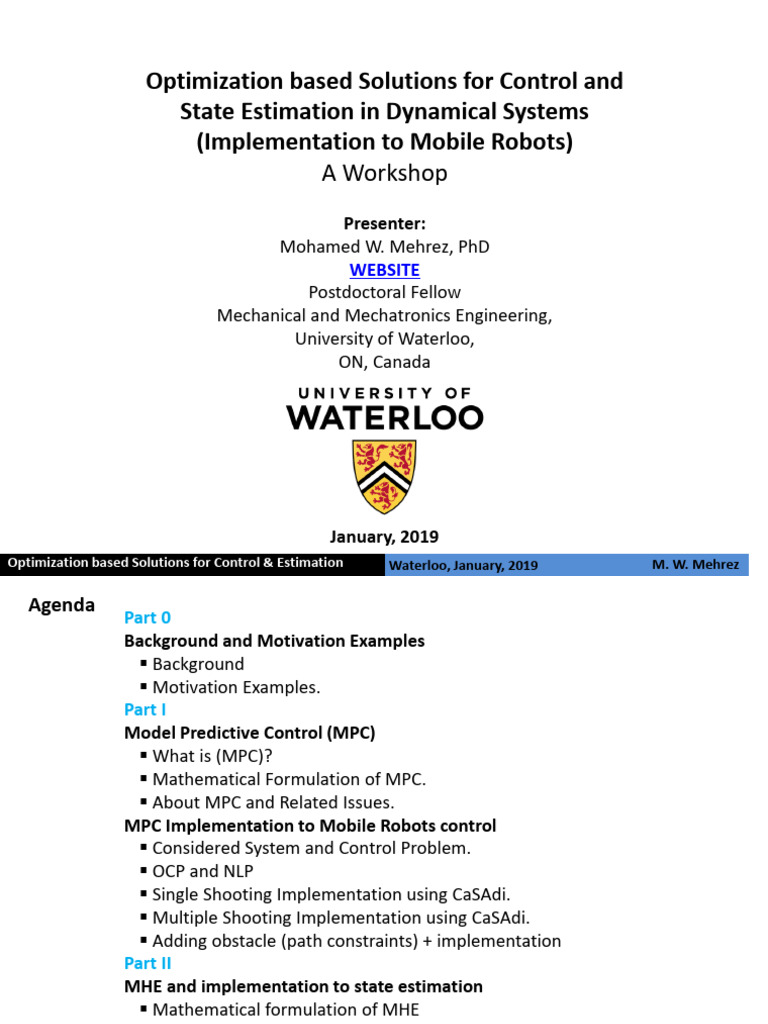 MPC MHE Slides | PDF | Mathematical Optimization | Least Squares