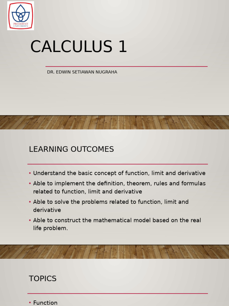 Calculus W1 | PDF | Career & Growth | Teaching Methods & Materials