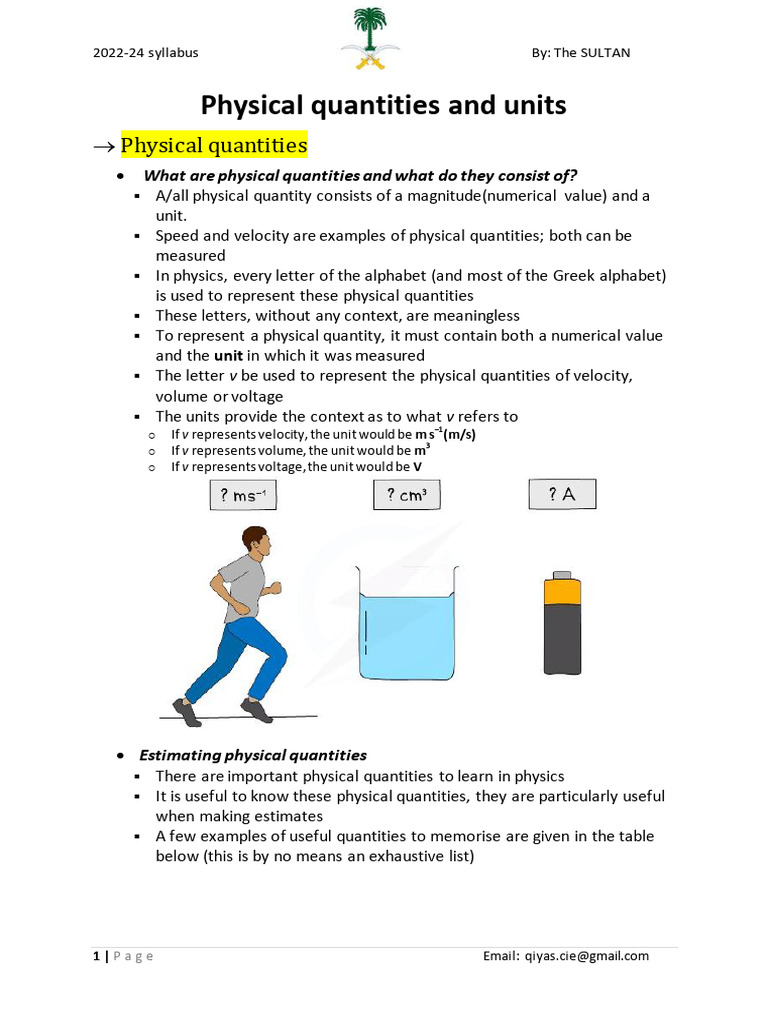 1. Physical Quantities and Units | PDF | Observational Error | Accuracy ...